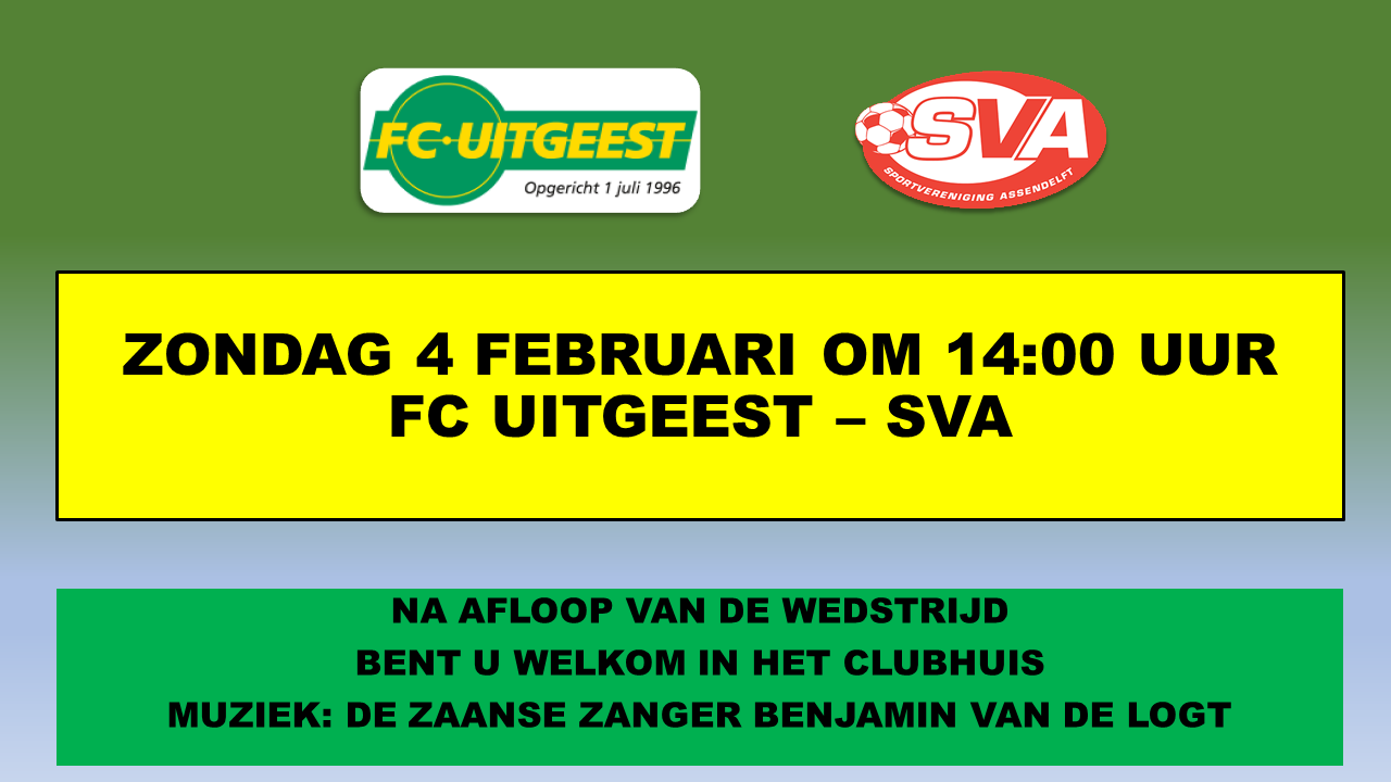 Komende zondag zanger Benjamin van de Logt na afloop van de wedstrijd ...