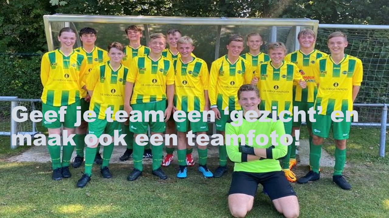 Doe net als FC Uitgeest JO17-3 en maak een teamfoto voor de website ...