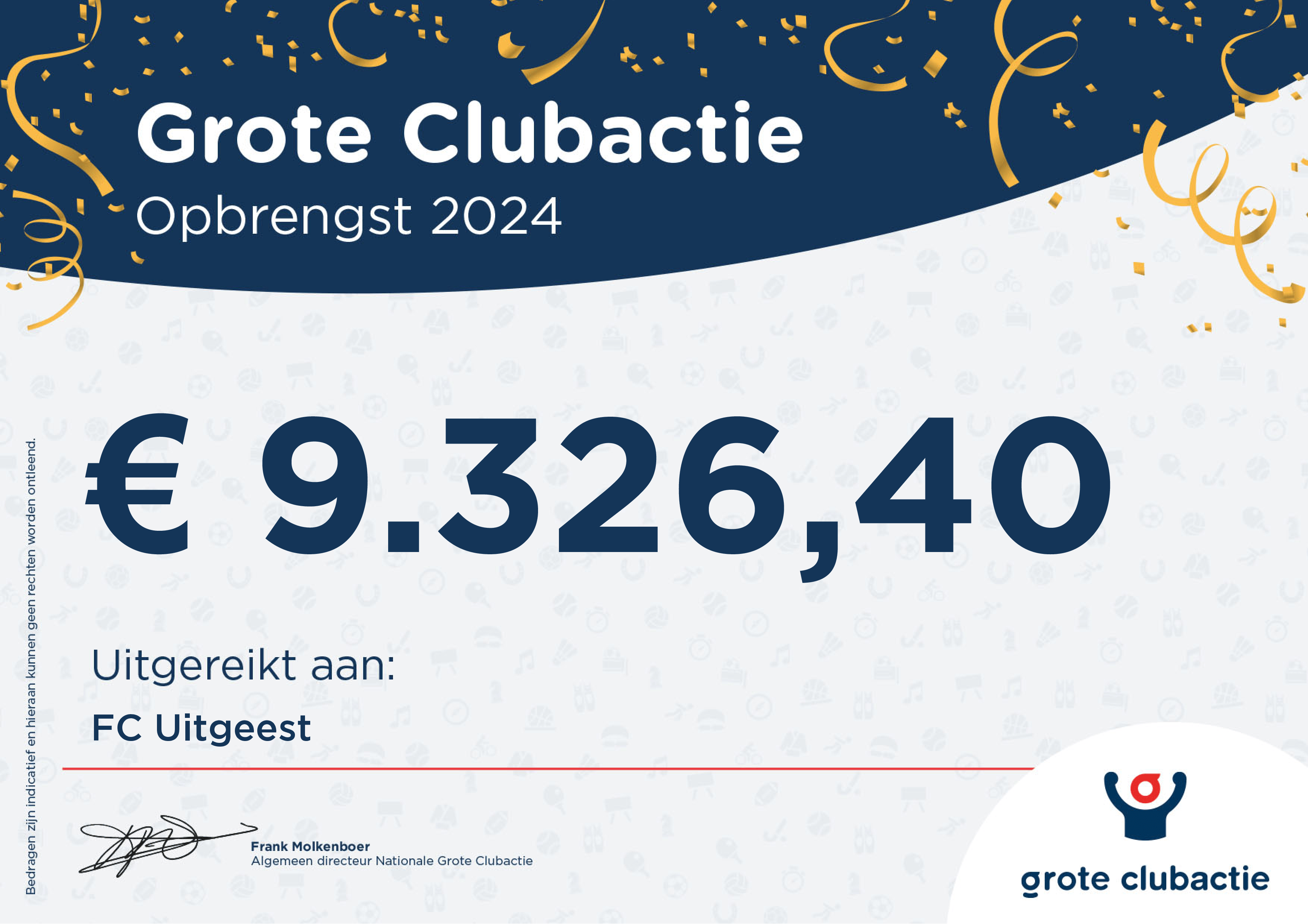 Grote Clubactie 2024 groot succes voor FC Uitgeest | FC Uitgeest